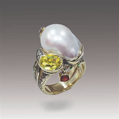 Кольцо с жемчугом и бериллом Тарутин Ювелирные изделия на заказ