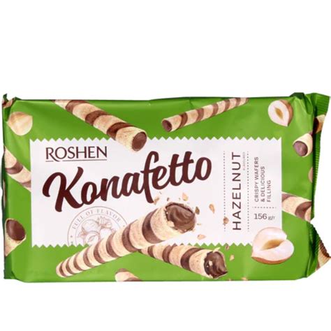 Roshen Wafer Rolls Konafetto With Hazelnut Flavoured Filling 140g