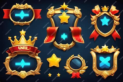 3d ui game asset set vector button gui interface design elements mobile video app icon premium