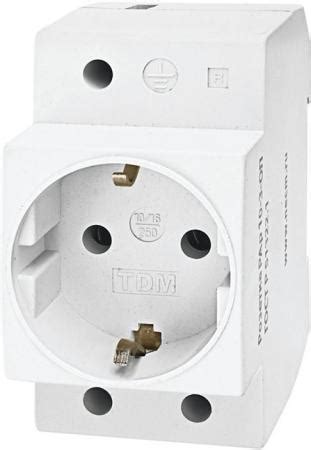 ТДМ Электрик розетка на DIN-рейку о/у, с/з, 1 гнездо, 16А, 230В, IP20 ...