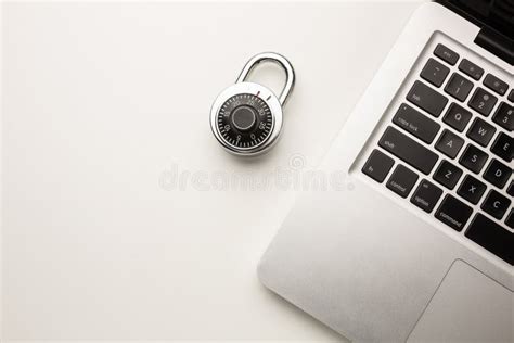 Code Locked Padlock On The Laptop Computer Internet Security And
