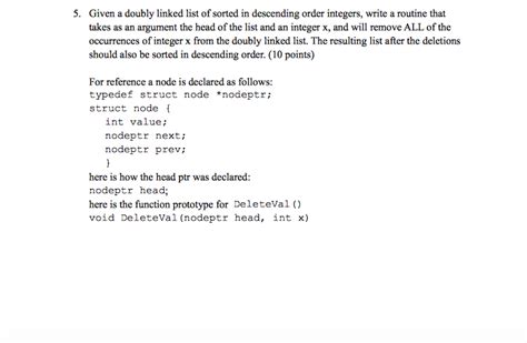 Solved Given A Doubly Linked List Of Sorted In Descending