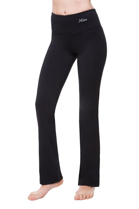 Nirlon Straight Leg Yoga Pants For Women High Waisted Workout