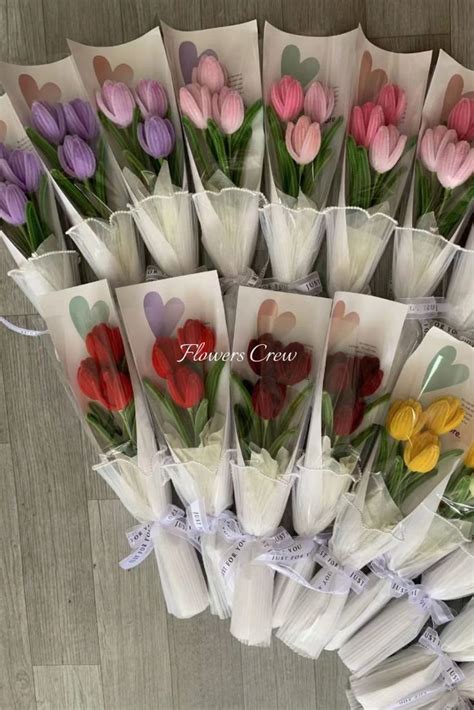 Small Tulip Bouquets In Various Colors For Kindergarten Graduation