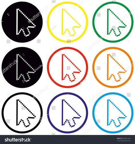 Cursor Arrow Computer Mouse Different Colors Stock Vector Royalty Free 678261166 Shutterstock