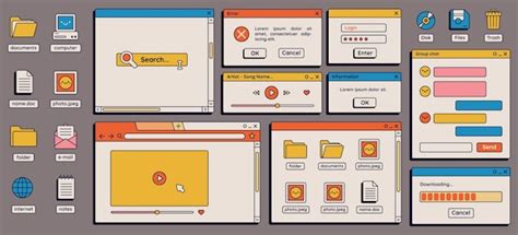 Premium Vector 90s Retro Vaporwave Old Desktop User Interface Elements Cute Nostalgic Computer