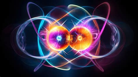 Subatomic Proton Particle Collision Nuclear Fusion Concept Stock Image