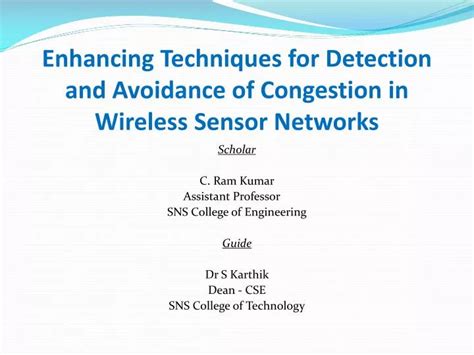 ppt enhancing techniques for detection and avoidance of congestion in