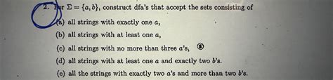 Solved Fpr Σ Ab ﻿construct Dfas That Accept The Sets