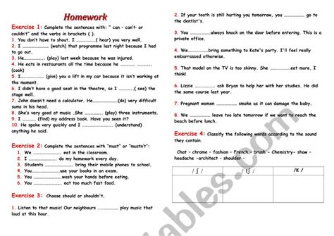 Homework Esl Worksheet By Mansour Mansour