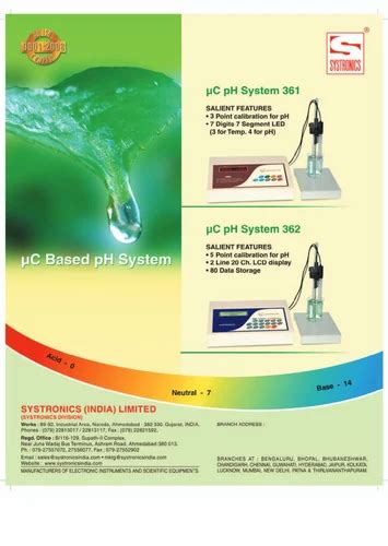 systronics ph meter 1 kg model name number 362 at ₹ 23000 piece in