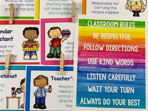 Rainbow Classroom Jobs Pack Classroom Jobs Cards Recording Chart
