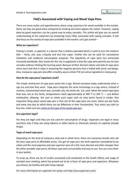 PPT FAQs Associated With Vaping And Weed Vape Pens PowerPoint Presentation ID 7450472