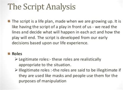 Script Analysis In Ta In Detail With Roles