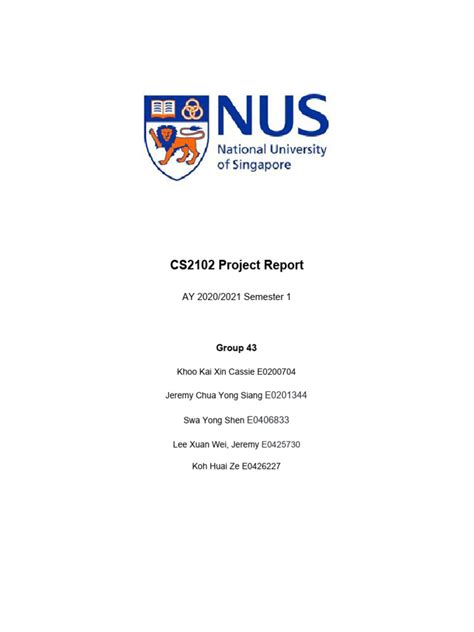 Cs2102 Group 43 Project Report Pdf