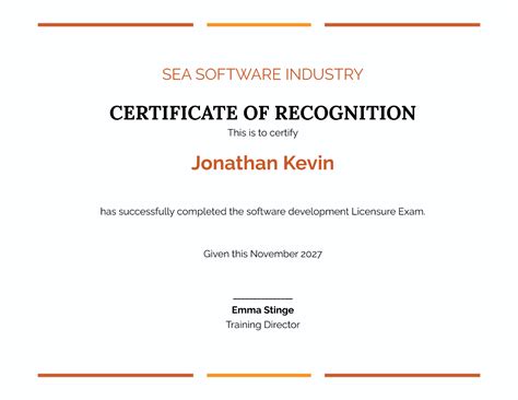 Free Software License Certificate Template To Edit Online
