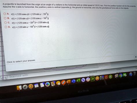 Solved A Projectile Is Launched From The Origin At An Angle Of Î¸ Radians To The Horizontal And