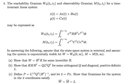 4 The Reachability Gramian Wr To Ty And