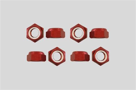 Komplex Axle Lock Nuts Red Ergal Sk8house