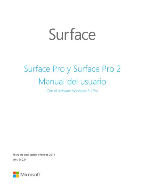 Microsoft Surface Pro User Manual V2 0