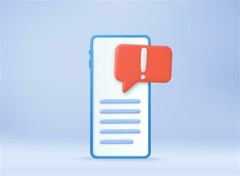 3d Smartphone Wit Exclamation Point Icon Spam Message Sign Business Concept Alert Message