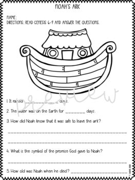 Noahs Ark Printable Activity Sheets For Sunday School Or Homeschool