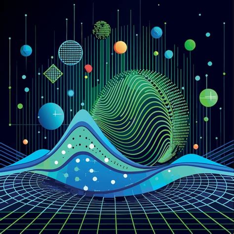 Premium Vector Vector Abstract Technology Background Wavy Dot Particles Pattern And Binary
