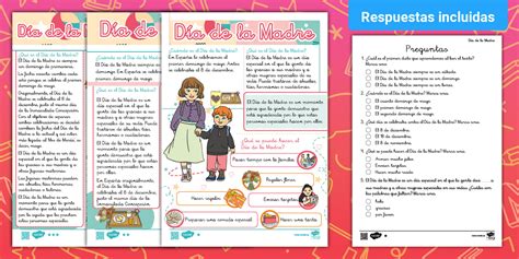 Comprensión Lectora Por Niveles Día De La Madre Twinkl
