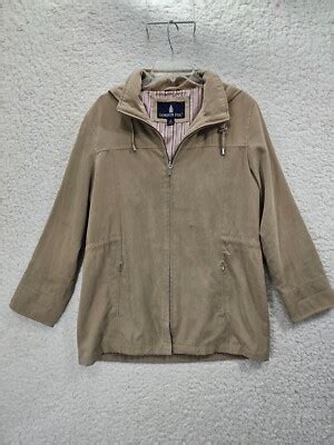 London Fog Windbreaker Jacket Womens Sz Medium Beige Removable