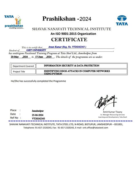 Aman Kumar On Linkedin Internship Cybersecurity Kalilinux Ddos Machinelearning…