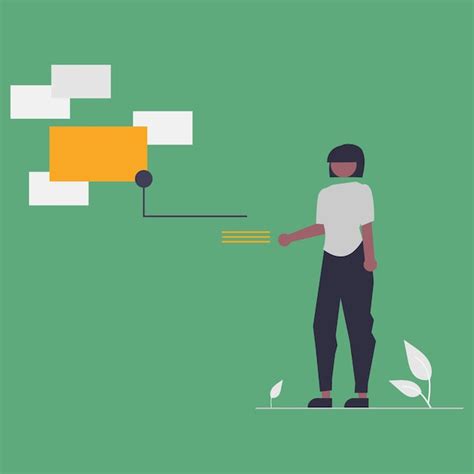 Premium Vector A Man Is Drawing A Large Yellow Sign With A Large