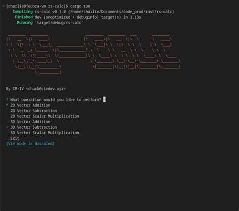 Github Cm Ivrs Calc A Rust Terminal Calculator That Uses The Nalgebra Crate To Implement