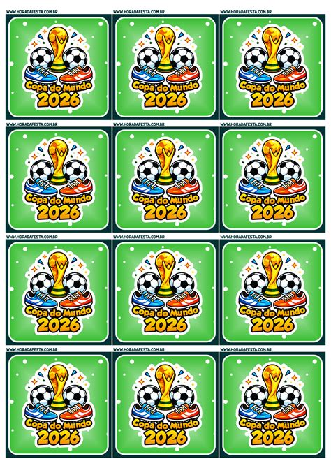 Copa Do Mundo 2026 Logomarca Pra Imprimir Adesivo Futebol Taça Chuteira