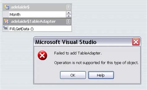 Microsoft Visual Studio Failed To Add Tableadapter