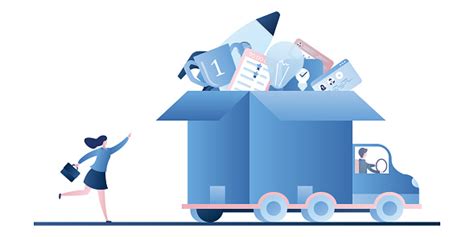 사업가가 비즈니스 아이템이 담긴 상자를 들고 트럭을 운영한다 성공 개념 달성 화물 운송에 대한 스톡 벡터 아트 및 기타 이미지 화물 운송 개발 교통수단 Istock