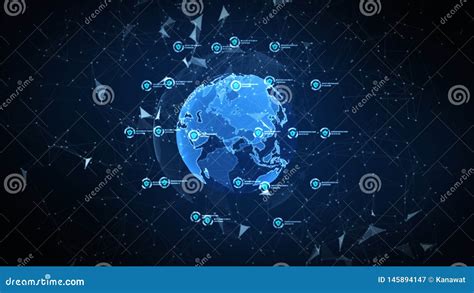 Shield Icon On Secure Global Network Technology Network And Cyber Security Concept Protection