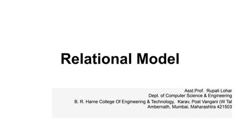 Mapping Cardinality Cardinality Constraint In Er Model Pptx