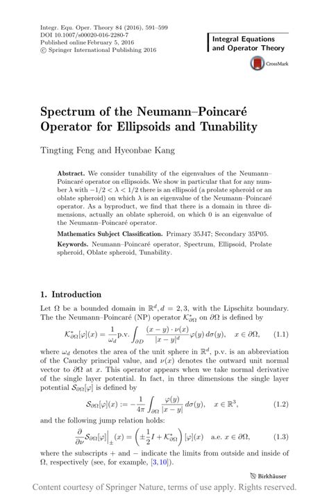 Spectrum Of The Neumannpoincaré Operator For Ellipsoids And Tunability