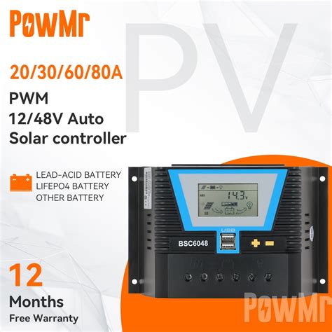 PowMr A A A A PWM Solar Controller V V Or V V V V Lithium Battery Of Light