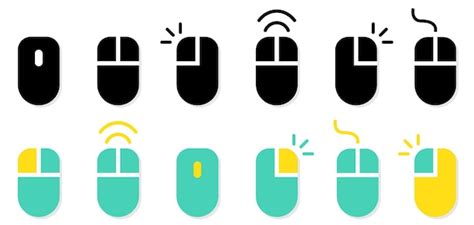 premium vector set of computer mouse icons clicking computer mouse