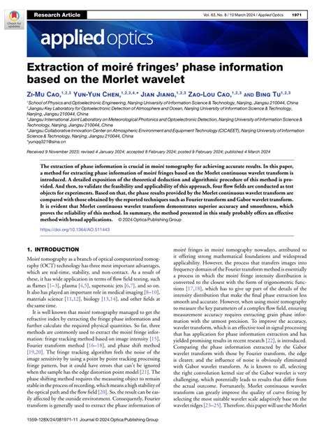 Extraction Of Moiré Fringes Phase Informationbased On Morlet Wavelet