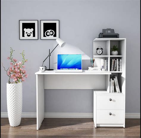 RK Modern Home Office Desk With Storage Shelf Computer Table Study Table With Book Shelf
