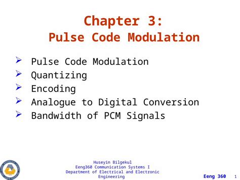 Ppt Eeng 360 1 Chapter 3 Pulse Code Modulation Pulse Code Modulation
