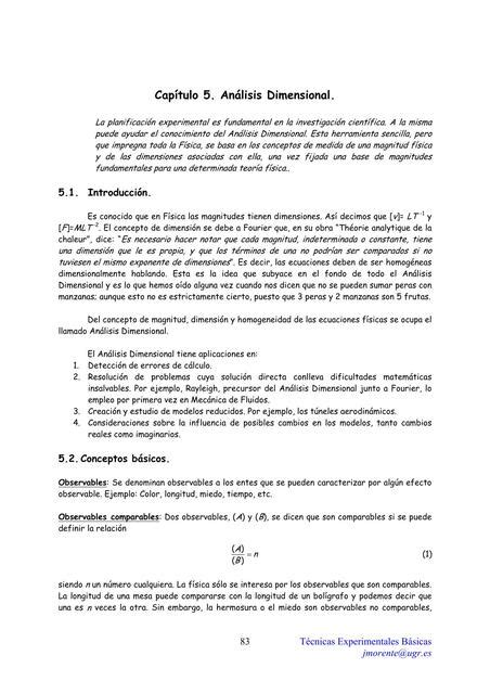 Análisis Dimensional Física Materia Energía Movimiento Y Tiempo