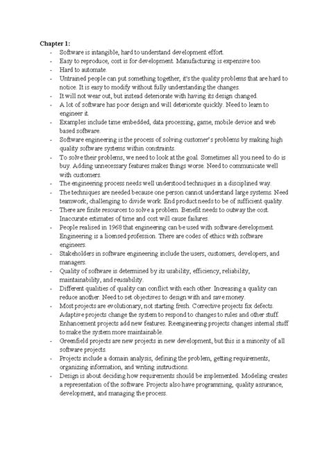 Seg2105 Chapter 1 Lecture Notes On Software Engineering Principles