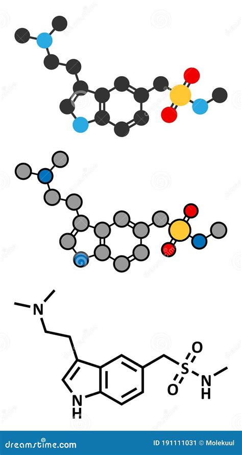 Sumatriptan Molecule Selective Serotonin Agonists Molecular Structure Isolated 3d Model Van