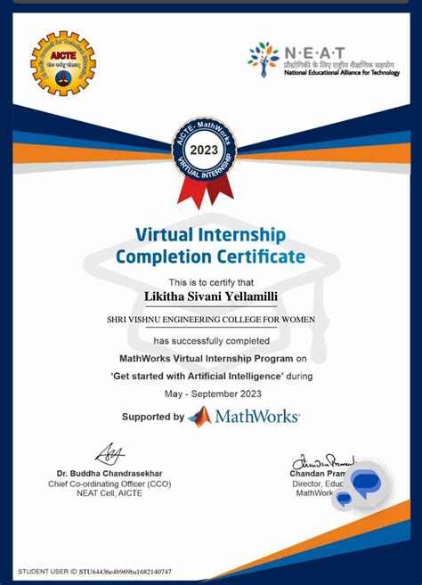 online intern at mathworks aicte likitha sivani yellamilli posted on the topic linkedin