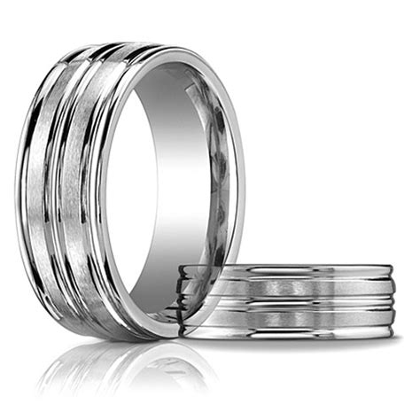 Platinum 8mm Wedding Band Comfort Fit With Raised Center Pt08185rp