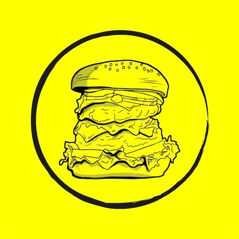 Vetor De Logotipo De Hambúrguer 1 Vetor Premium