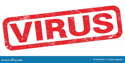 Virus Text Written On Red Rectangle Stamp Stock Illustration